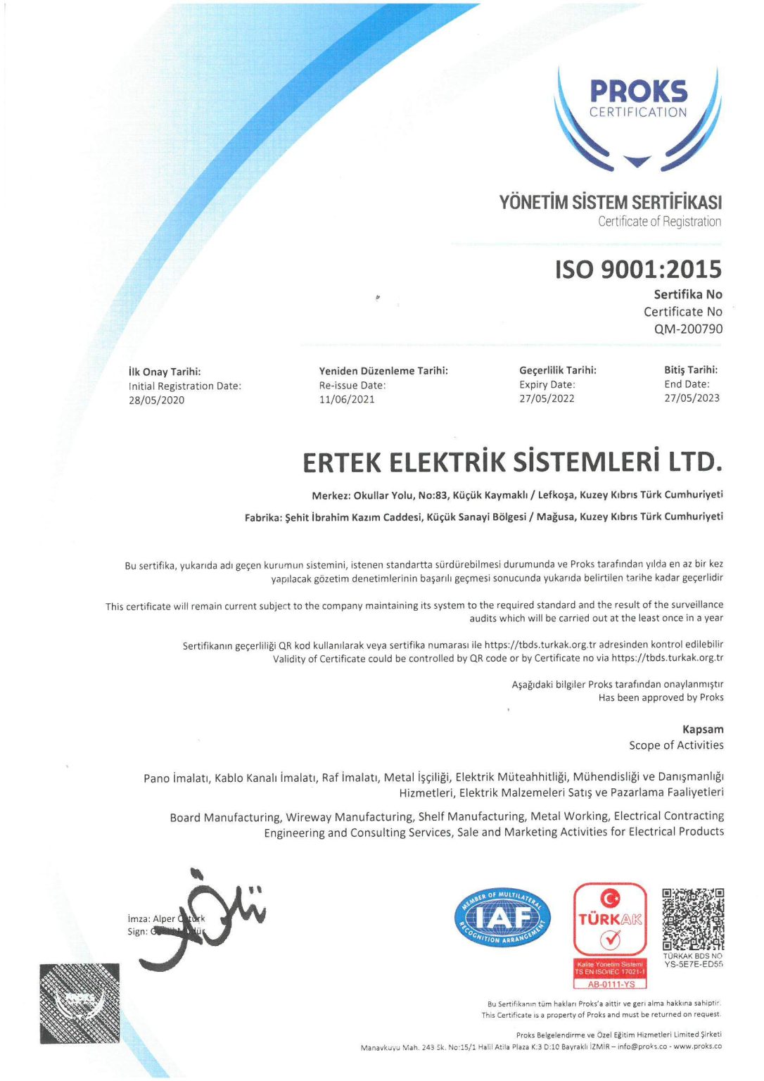 Our Certificates – Er-Tek